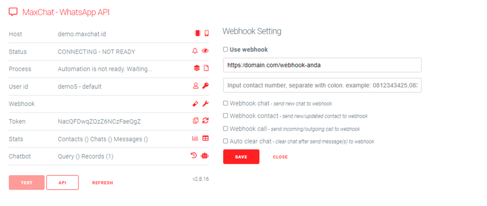DOKUMENTASI WEBHOOK MAXCHAT : Untuk Menggabungkan Banyak Sistem dengan Whatsapp API